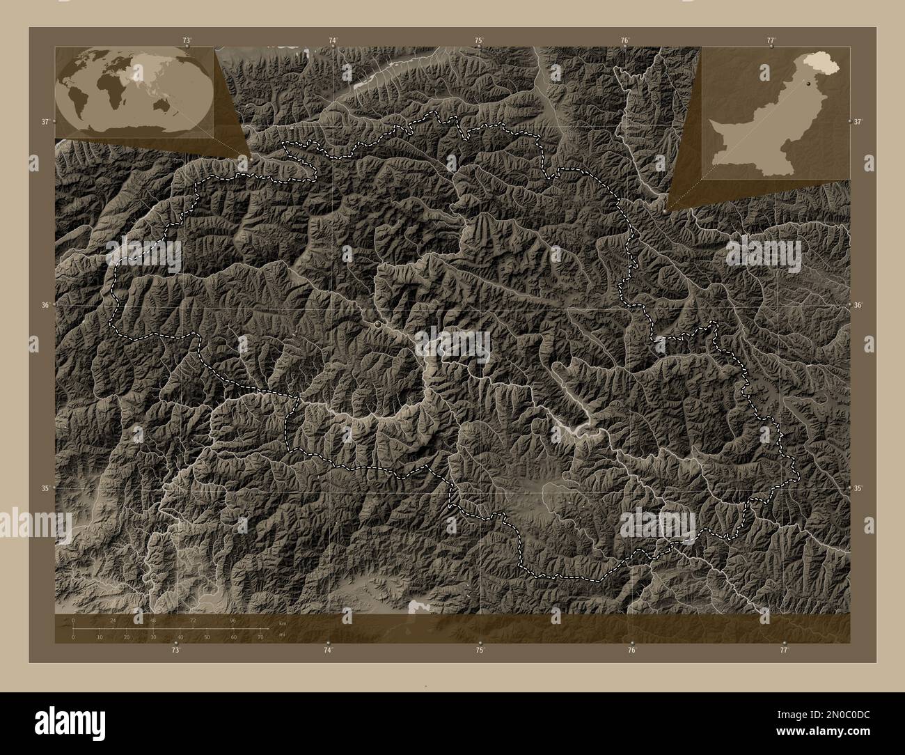 Gilgit-Baltistan, centrally administered area of Pakistan. Elevation ...