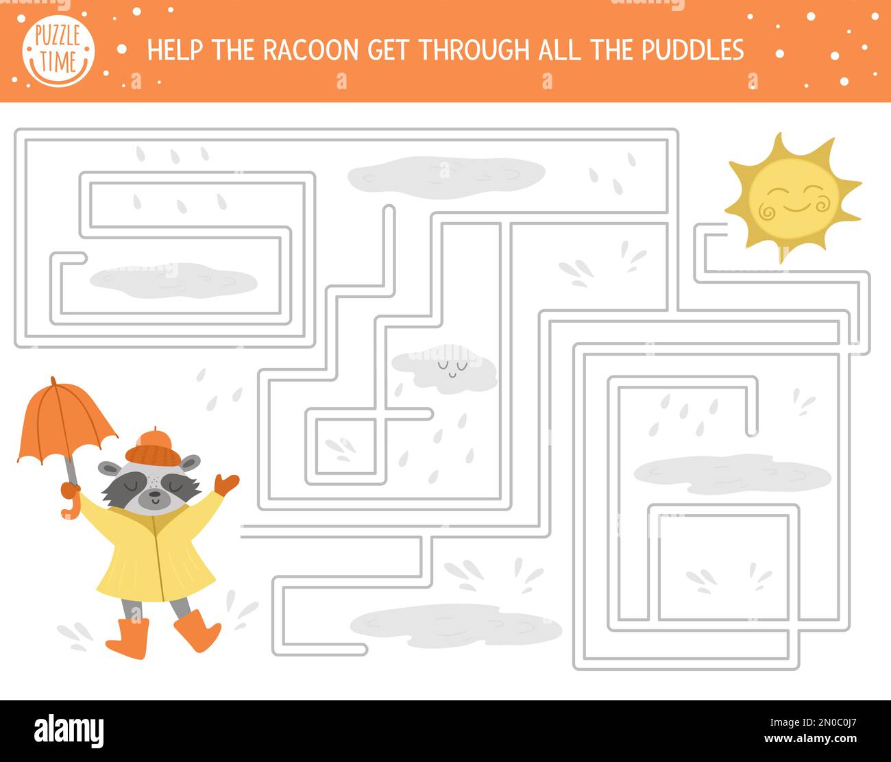 Autumn maze for children. Preschool printable educational activity ...