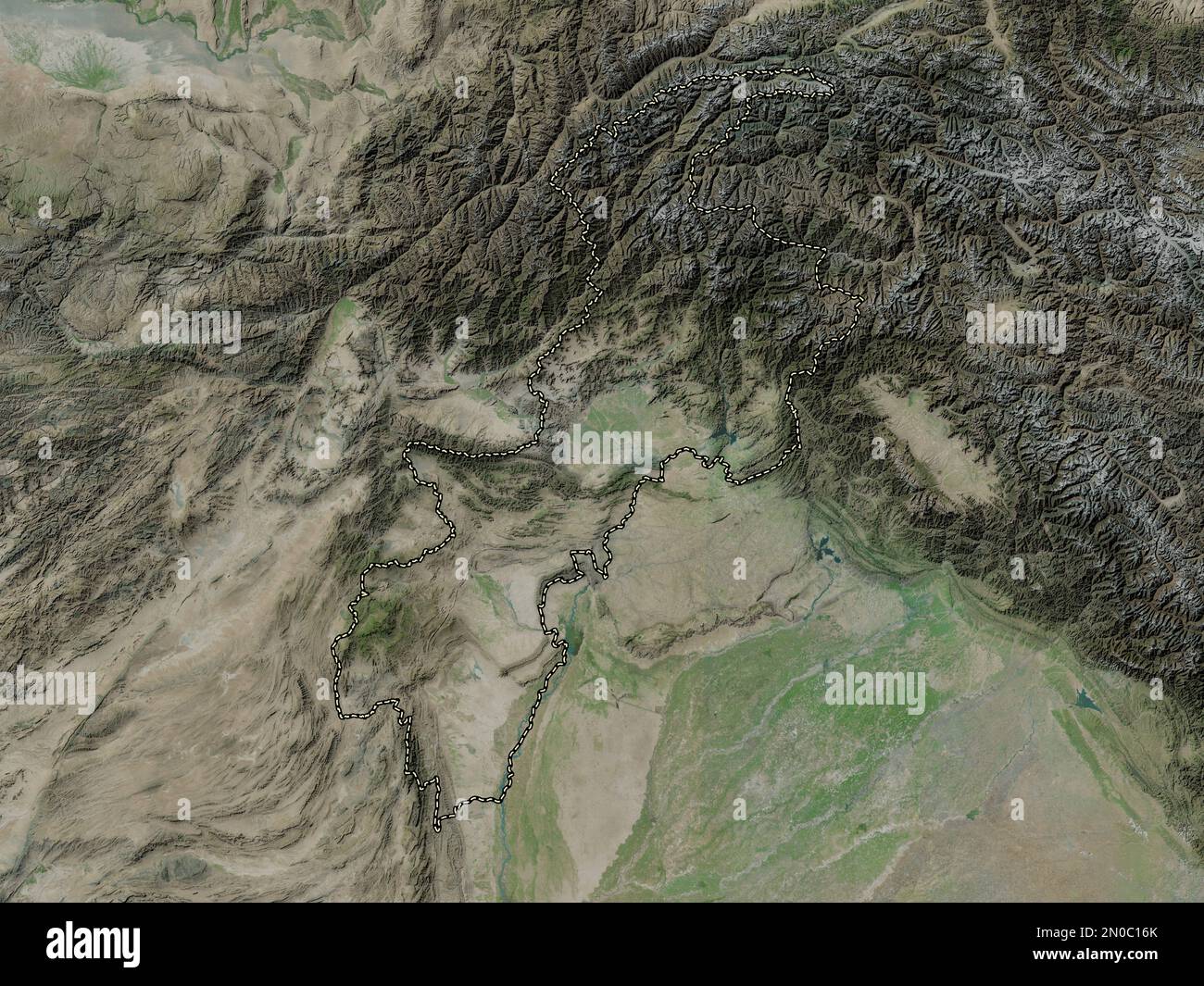 Khyber Pakhtunkhwa, province of Pakistan. High resolution satellite map ...