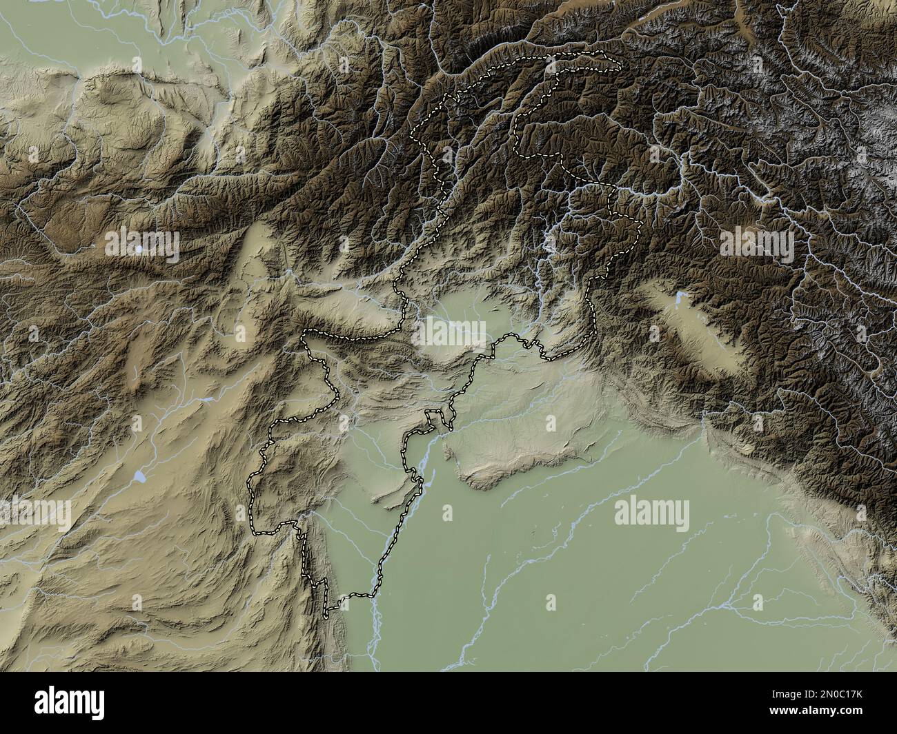 Khyber Pakhtunkhwa, province of Pakistan. Elevation map colored in wiki ...