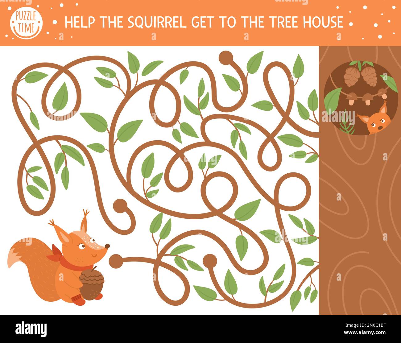 Autumn maze for children. Preschool printable educational activity ...