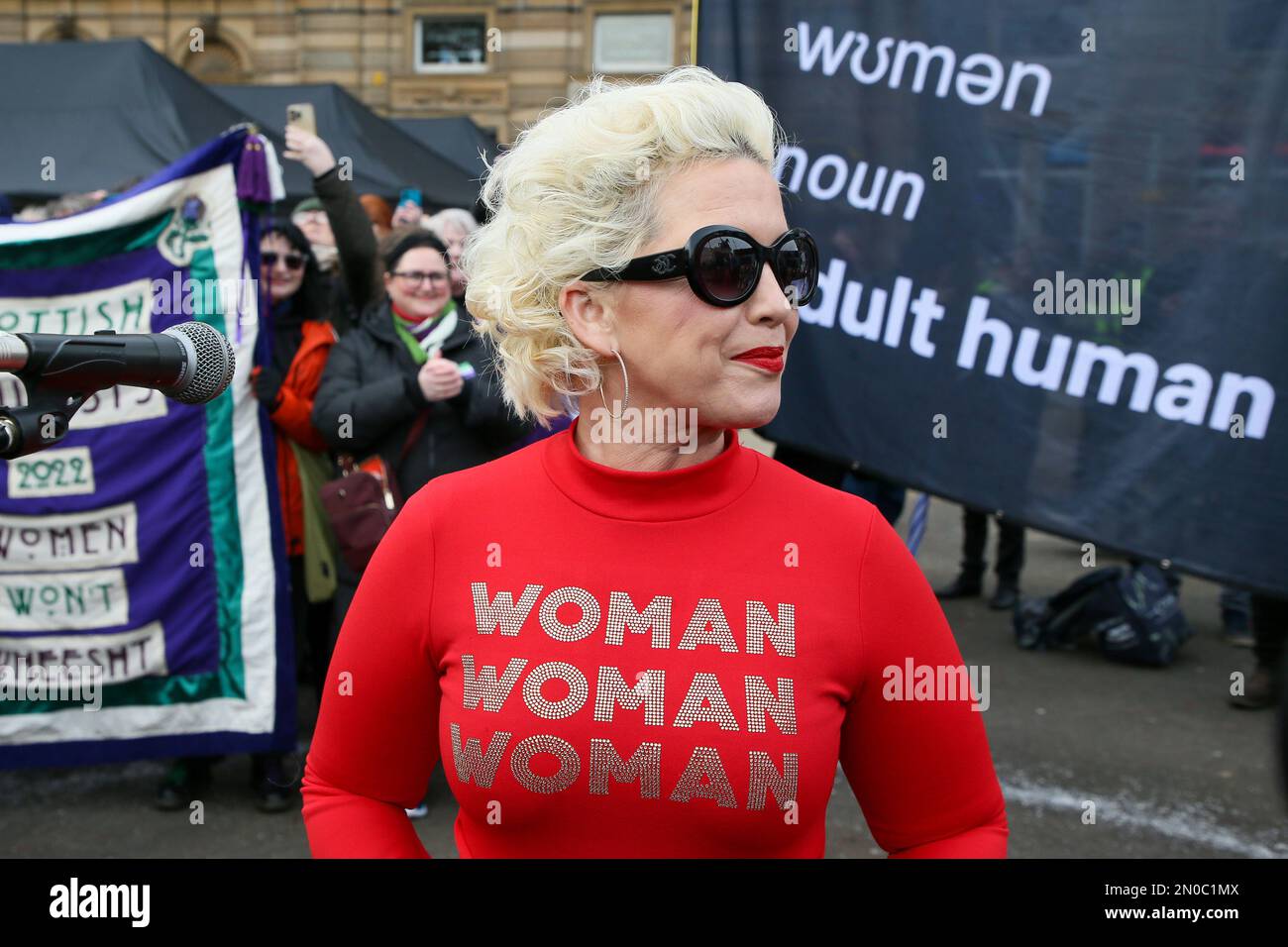 Glasgow, UK. 5th Feb, 2023. Several hundred people turned out in George ...
