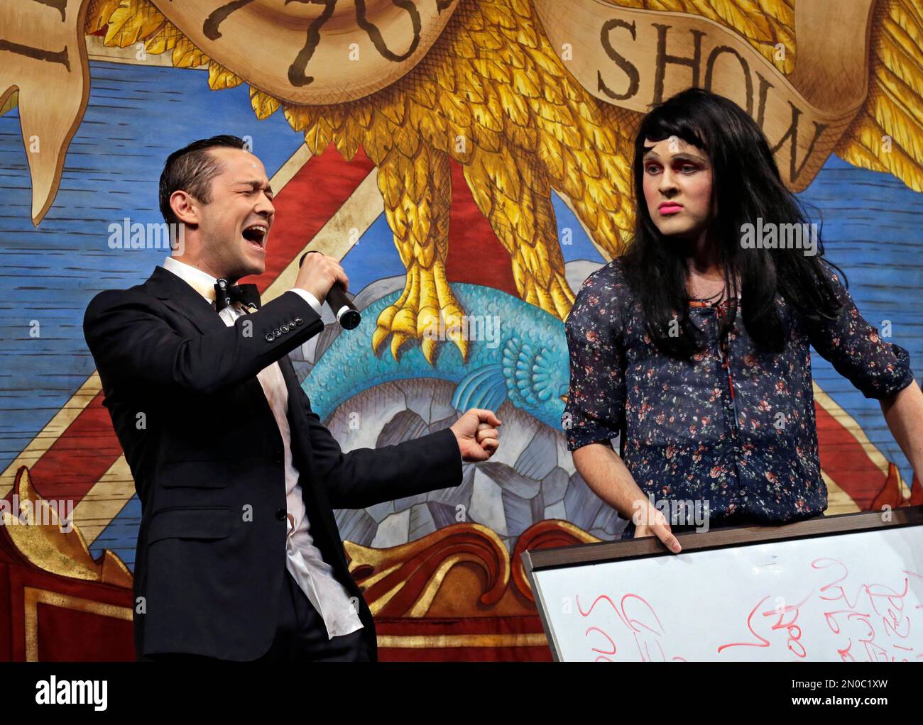 Actor Joseph Gordon-Levitt sings as he is roasted onstage as Harvard ...