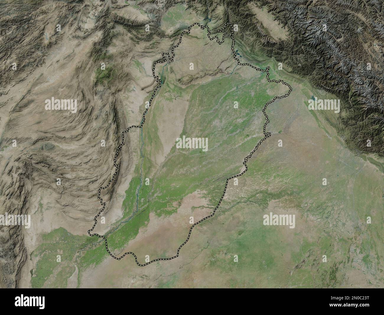 Punjab, province of Pakistan. High resolution satellite map Stock Photo ...