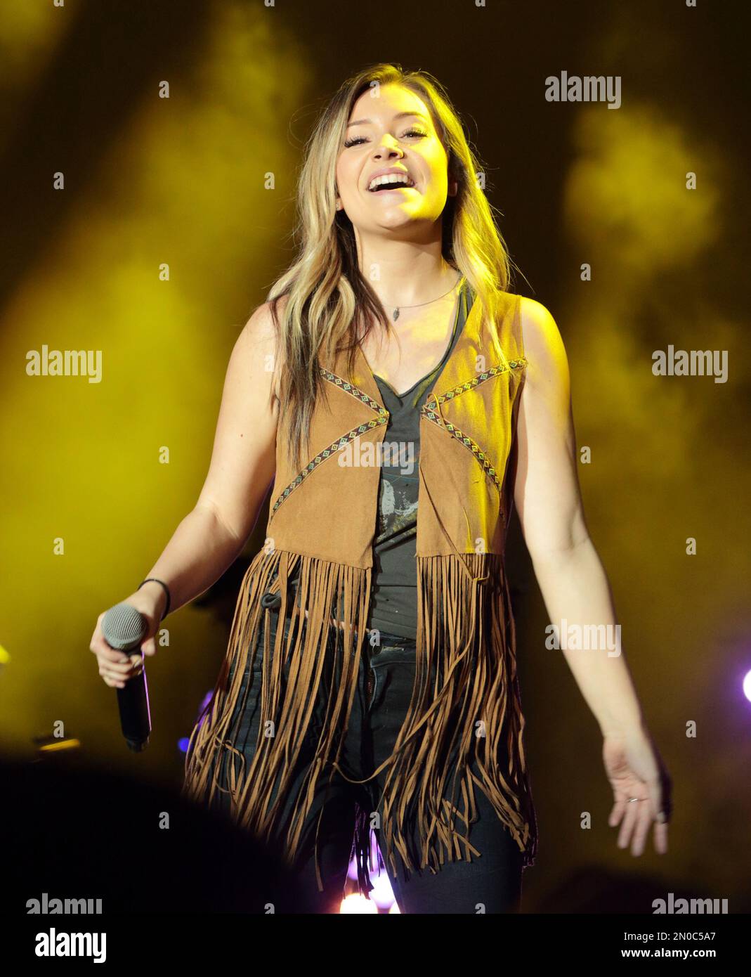 Taylor Dye of the band Maddie & Tae performs in concert as the opening ...