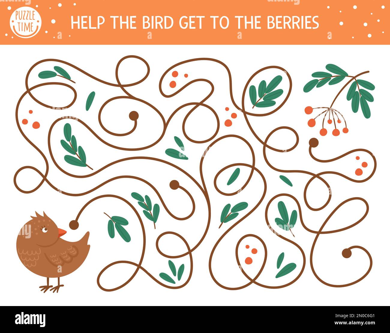 Autumn maze for children. Preschool printable educational activity ...