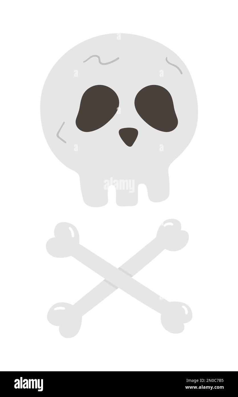 Halloween party illustration with human skull and crossed bones. Vector ...