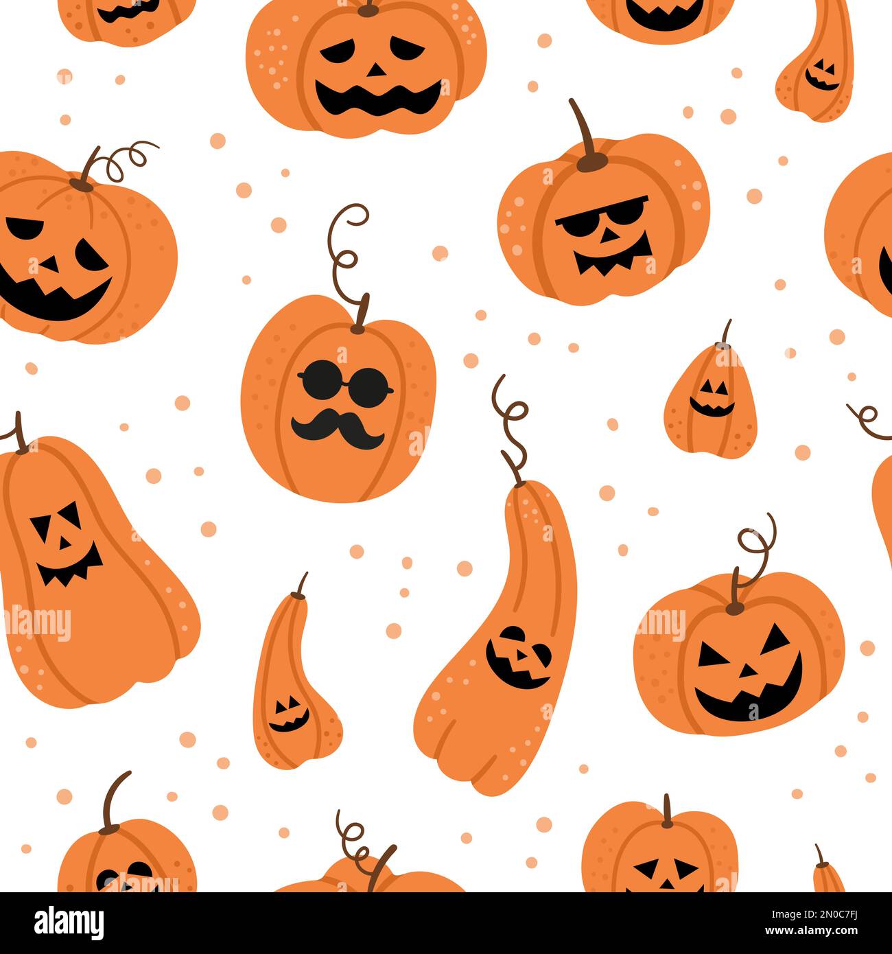 Vector seamless pattern with jack-o-lanterns. Halloween party ...
