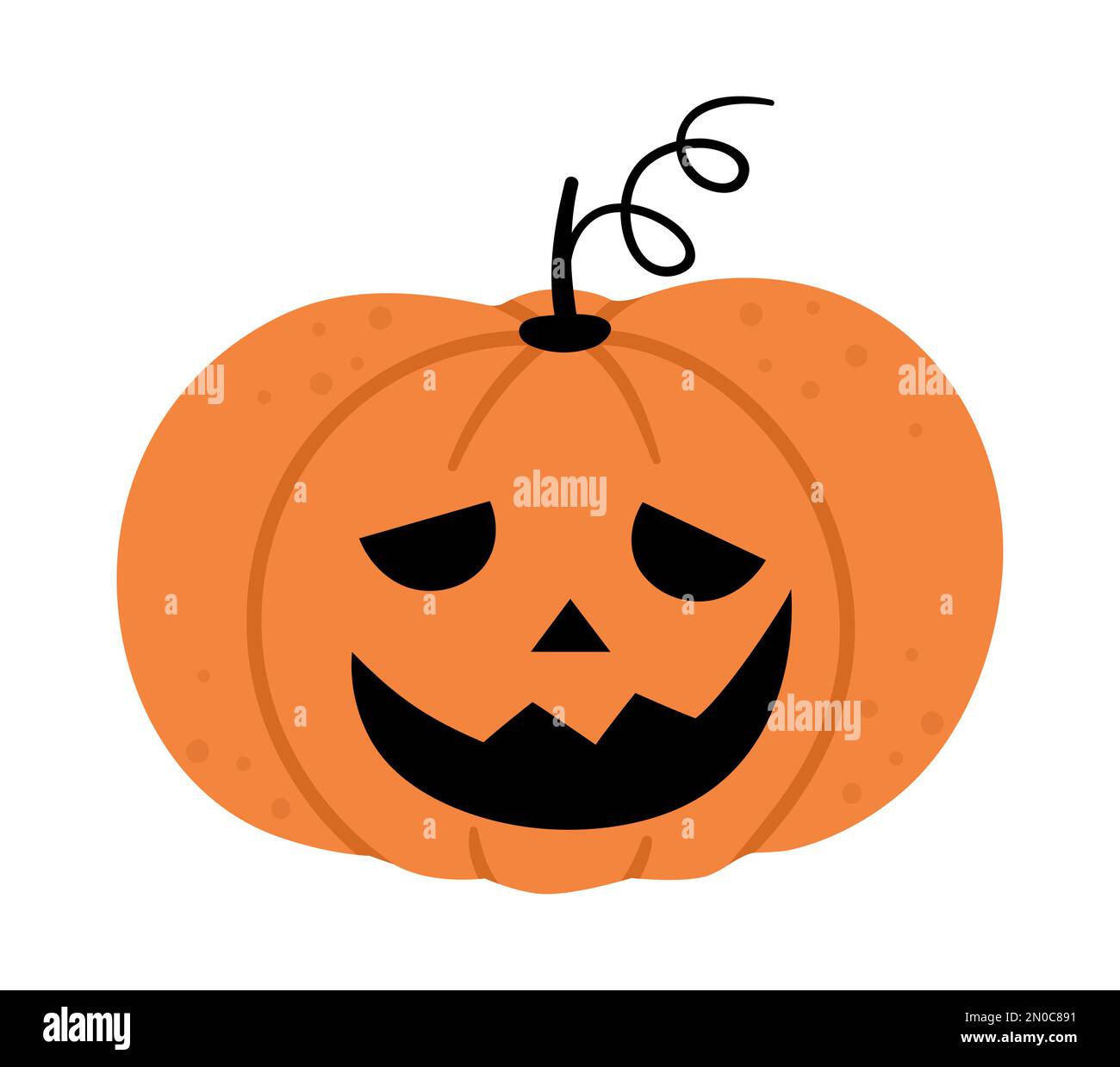 Vector jack-o-lantern icon. Halloween scary pumpkin character. Autumn ...