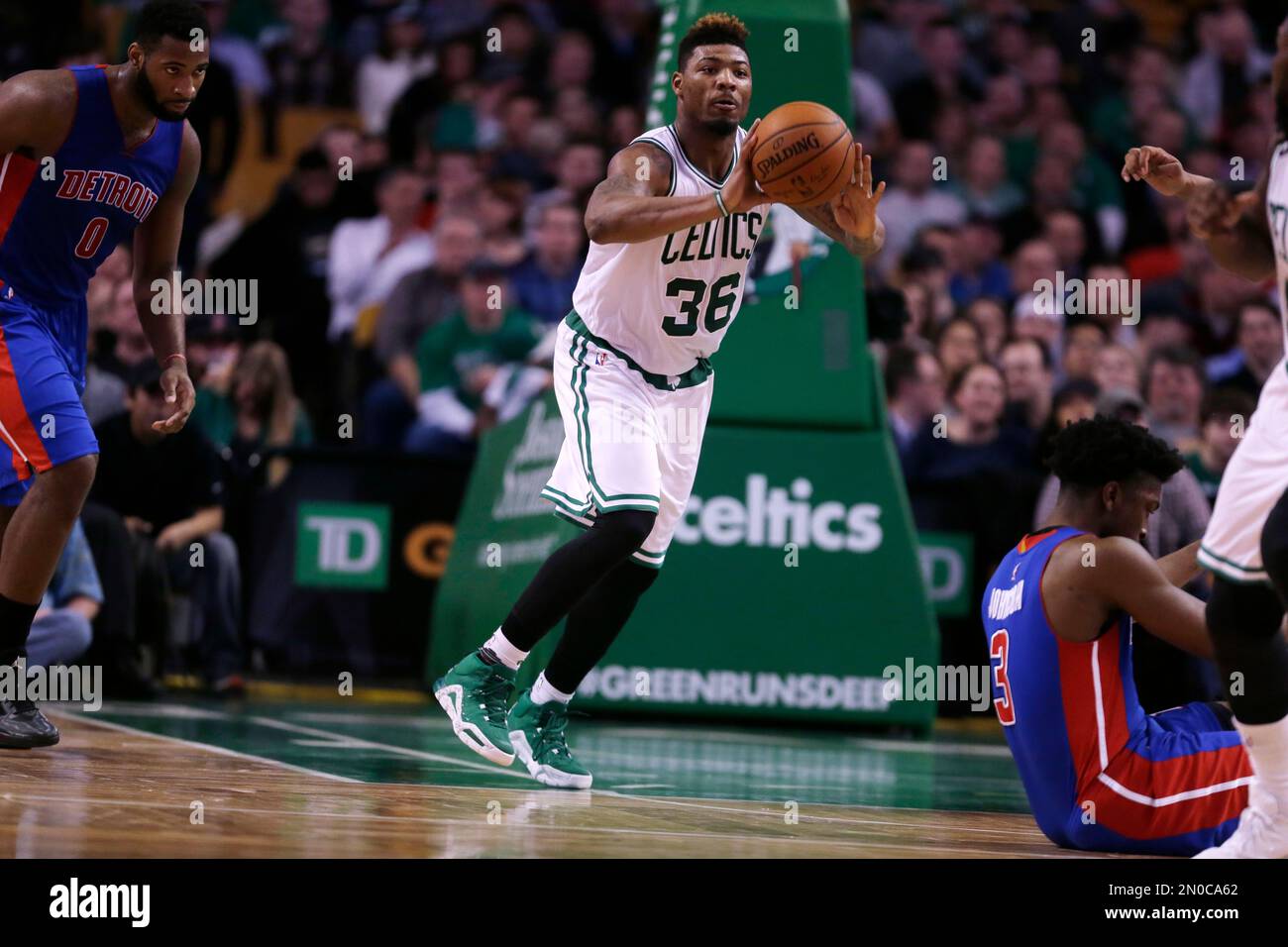 Boston Celtics guard Marcus Smart (36) during the second quarter of an ...