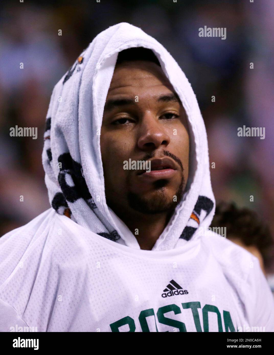 Boston Celtics center Jared Sullinger (7) on the bench during the first ...