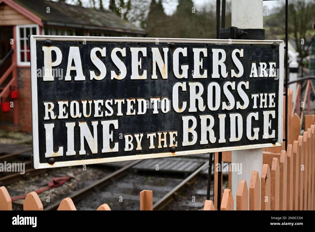 Trains railway safety signage hi-res stock photography and images - Alamy