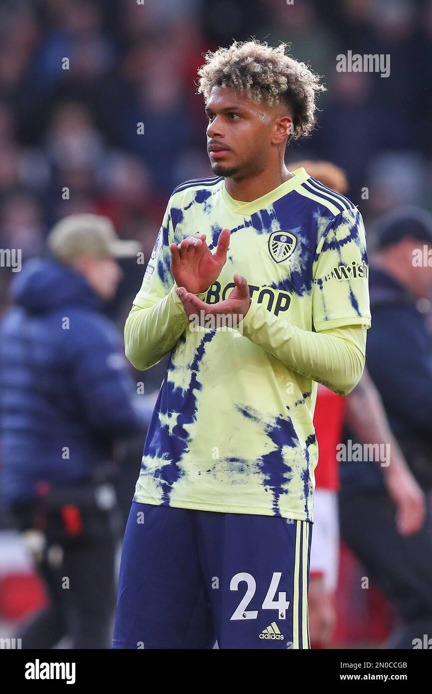 Georginio Rutter #24 of Leeds United applauds the travelling fans after ...