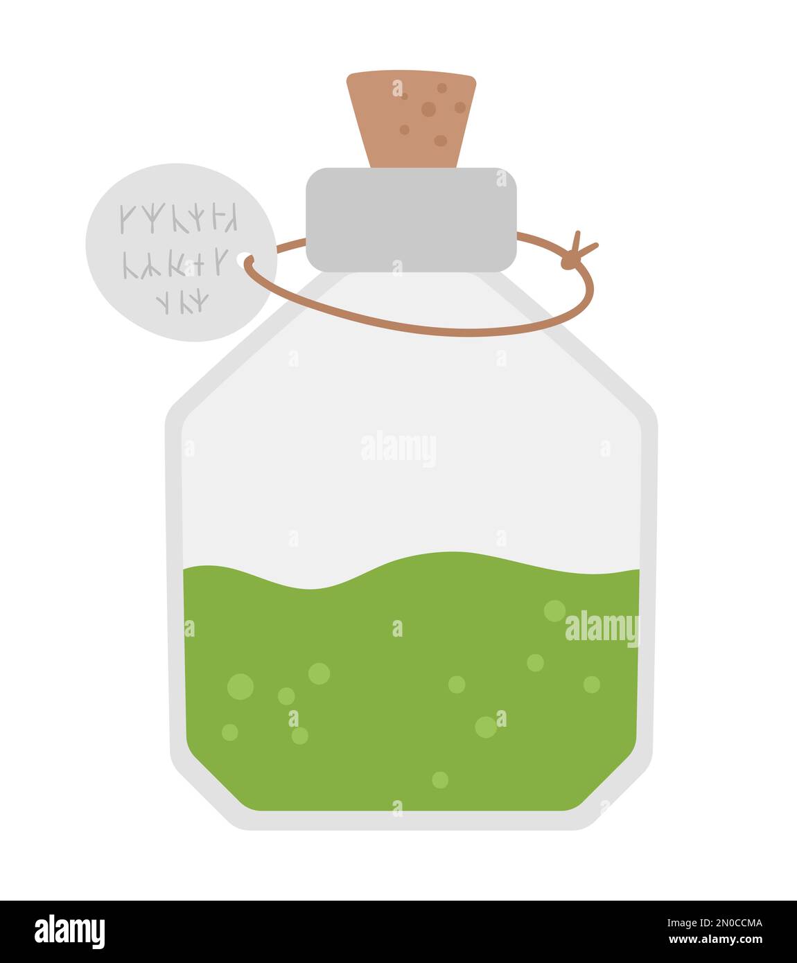 Vector bottle with green magic potion. Cute witchcraft element ...