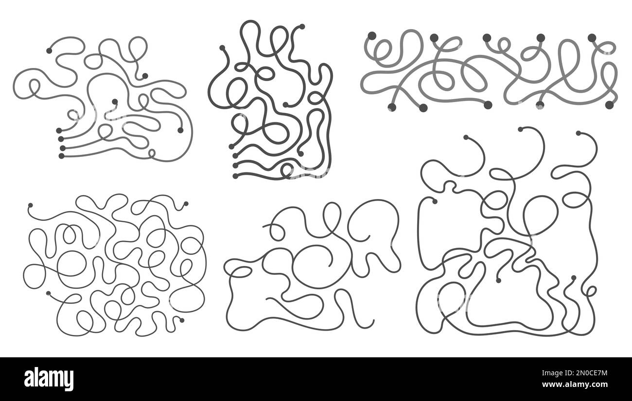 Vector set of maze templates. Blank black and white labyrinths ...