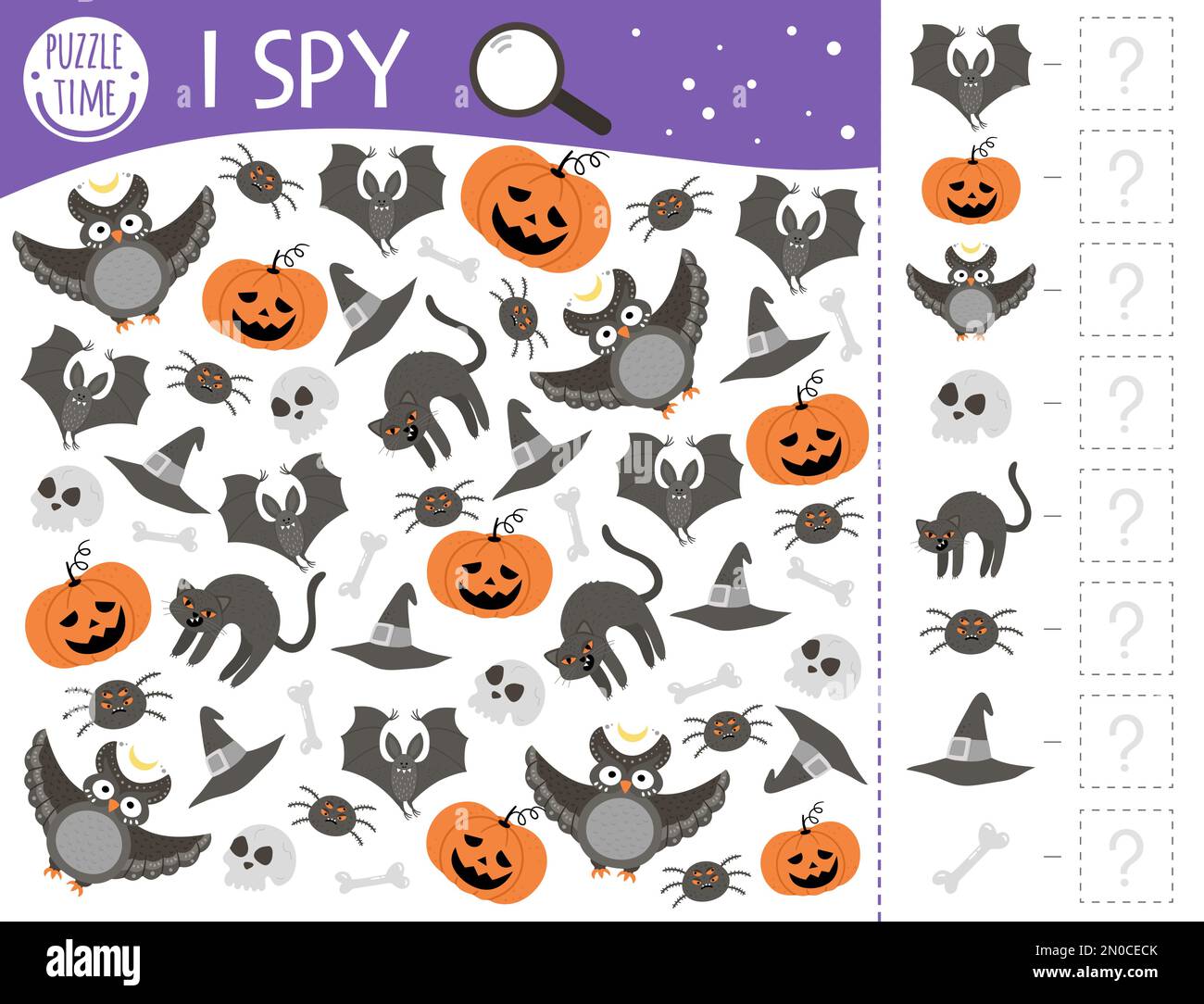 Halloween I spy game for kids. Searching and counting activity for ...