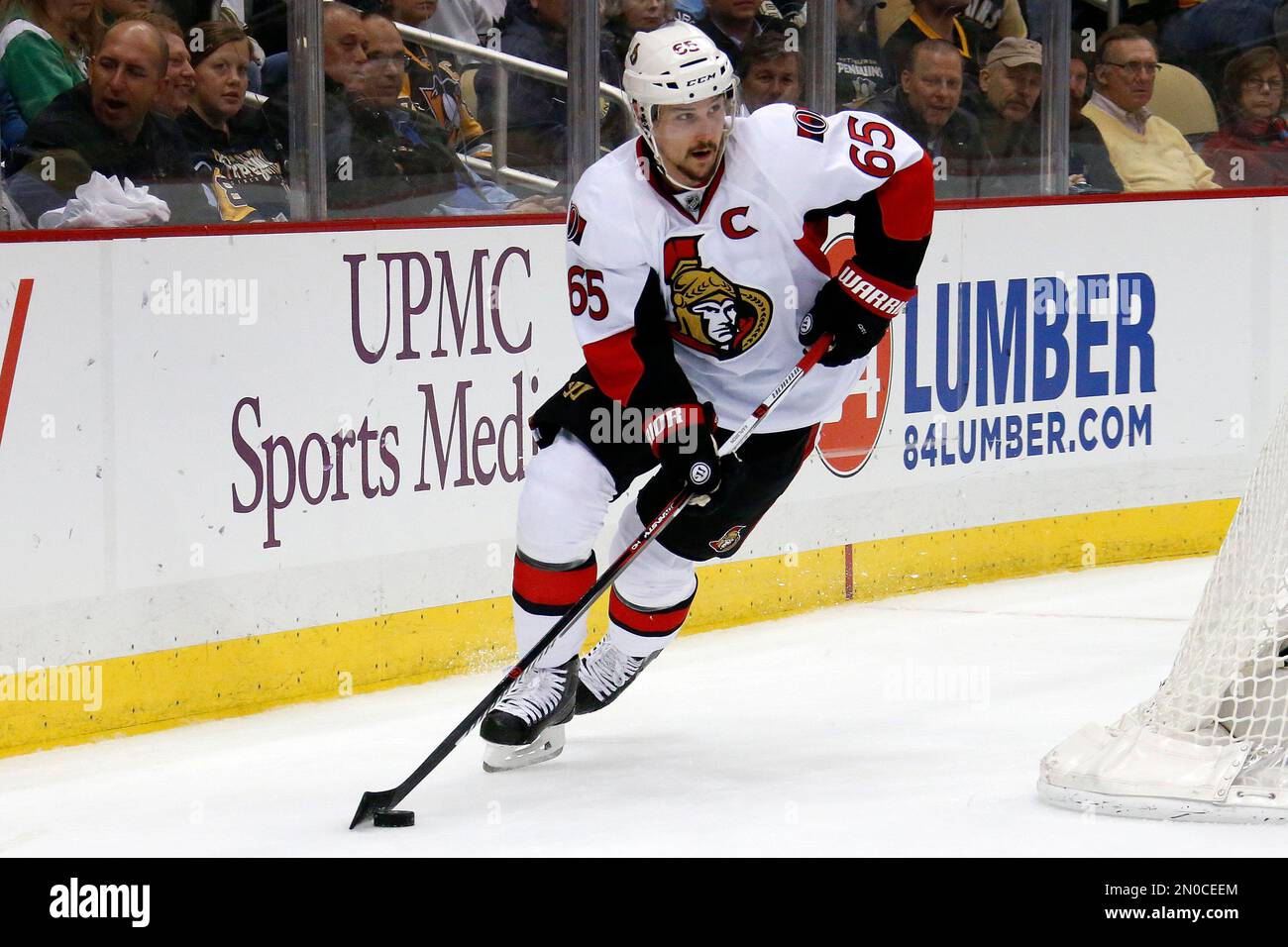 Ottawa Senators' Erik Karlsson (65) plays in an NHL hockey game against ...