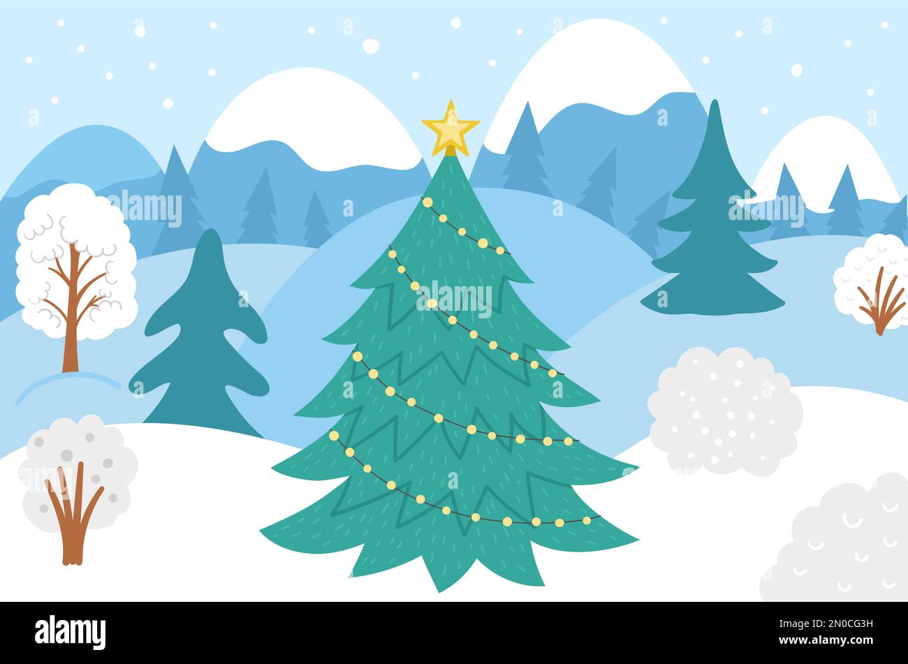 Bush covered with snow Stock Vector Images - Alamy
