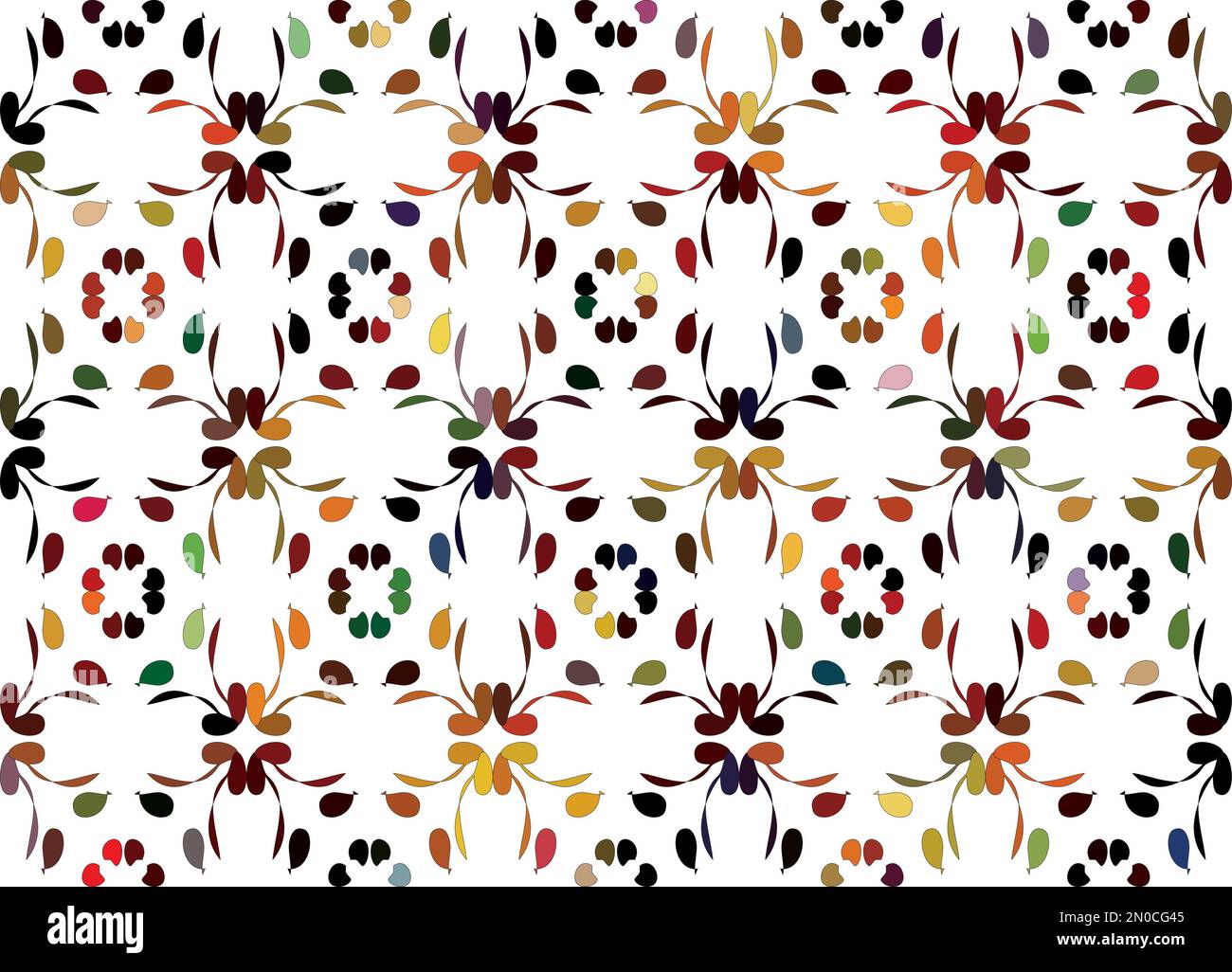 Seamless cute floral vector pattern background. Flower pattern on white ...