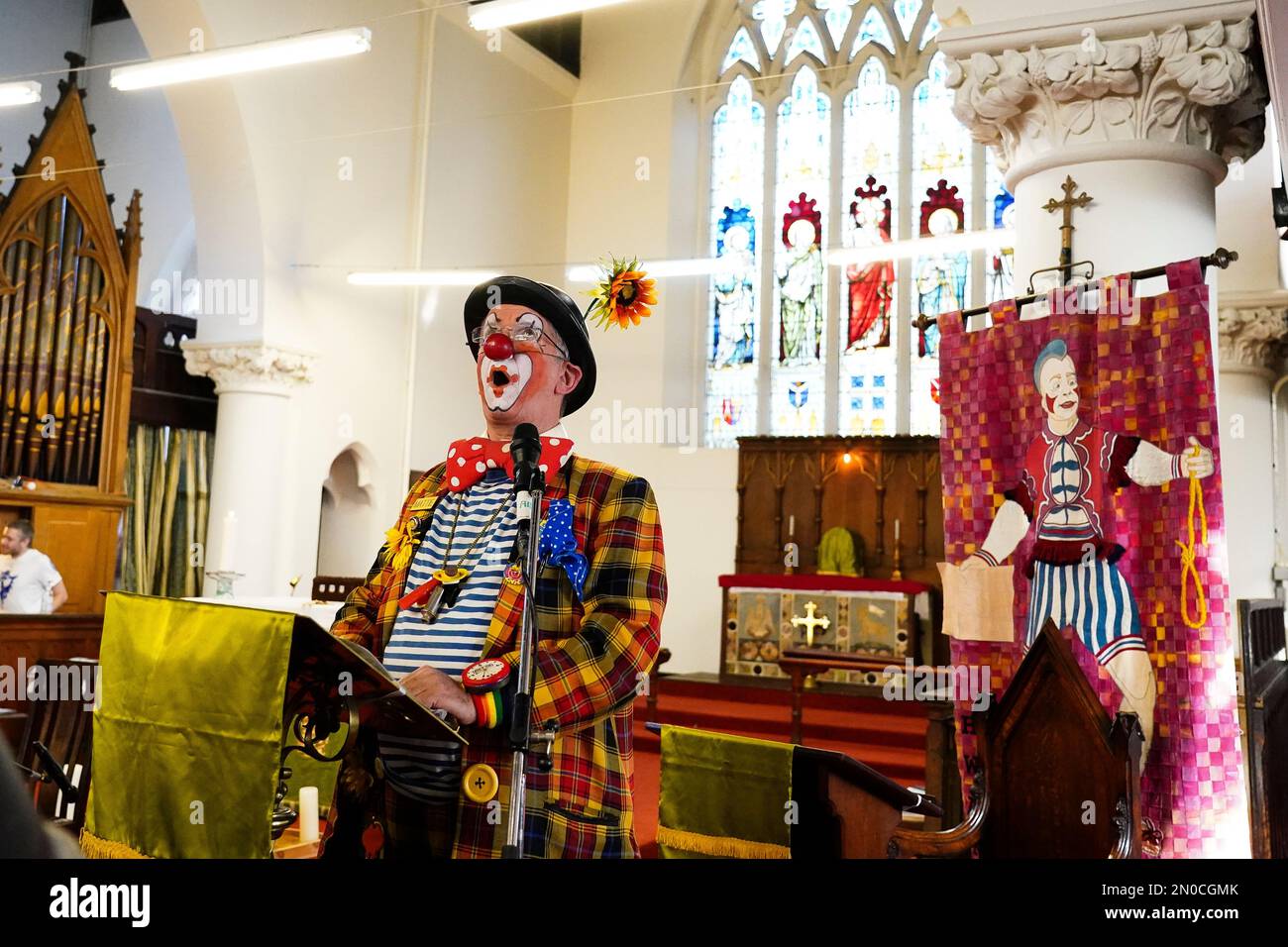 A clown during the Clowns International annual Joseph Grimaldi memorial ...