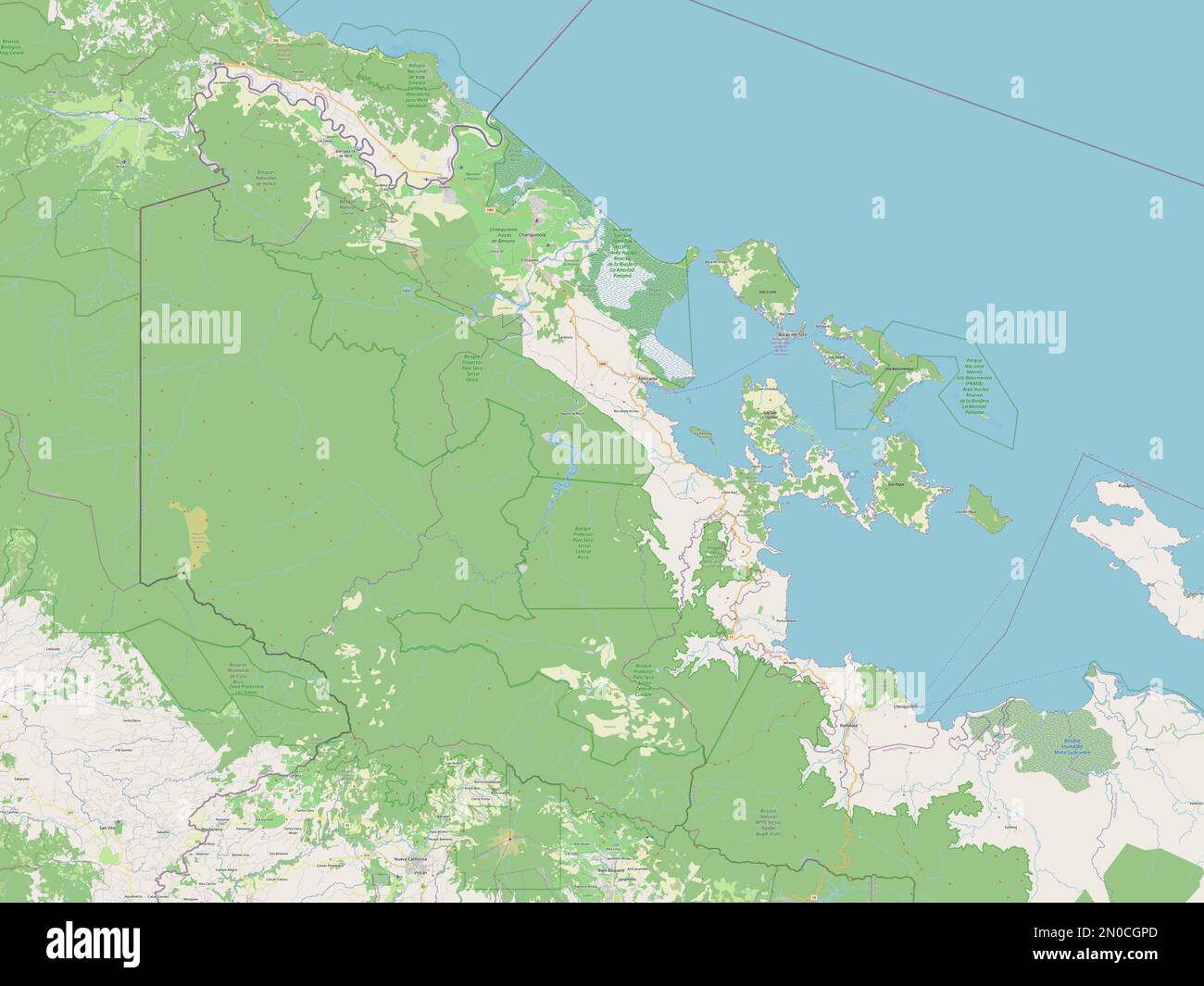 Bocas del Toro, province of Panama. Open Street Map Stock Photo - Alamy