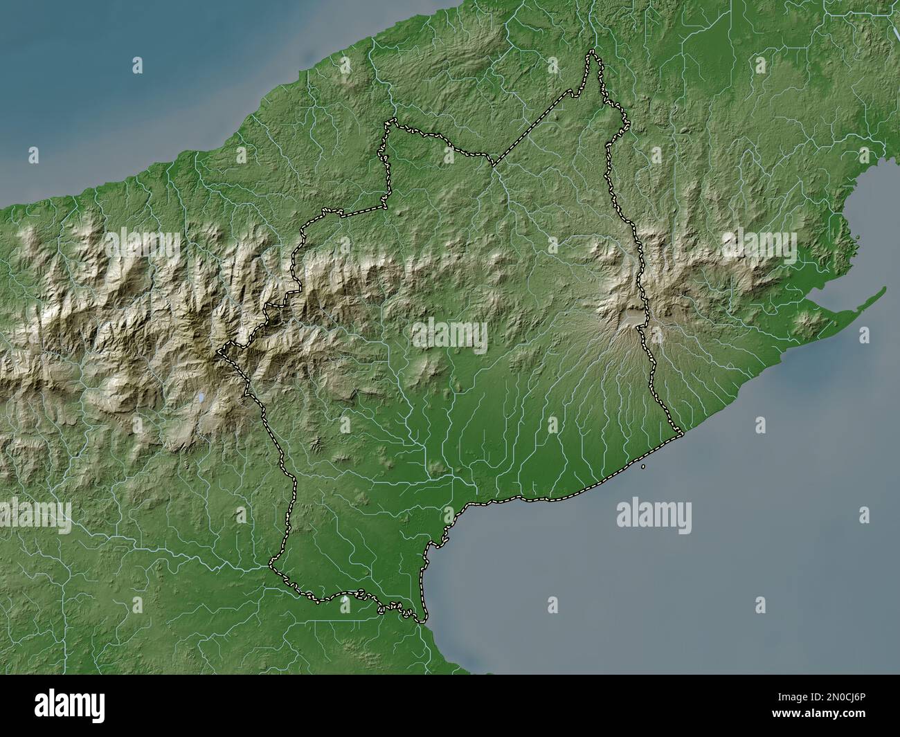 Cocle, province of Panama. Elevation map colored in wiki style with ...