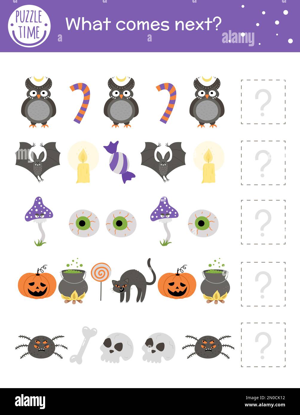 What comes next. Halloween matching activity for preschool children ...