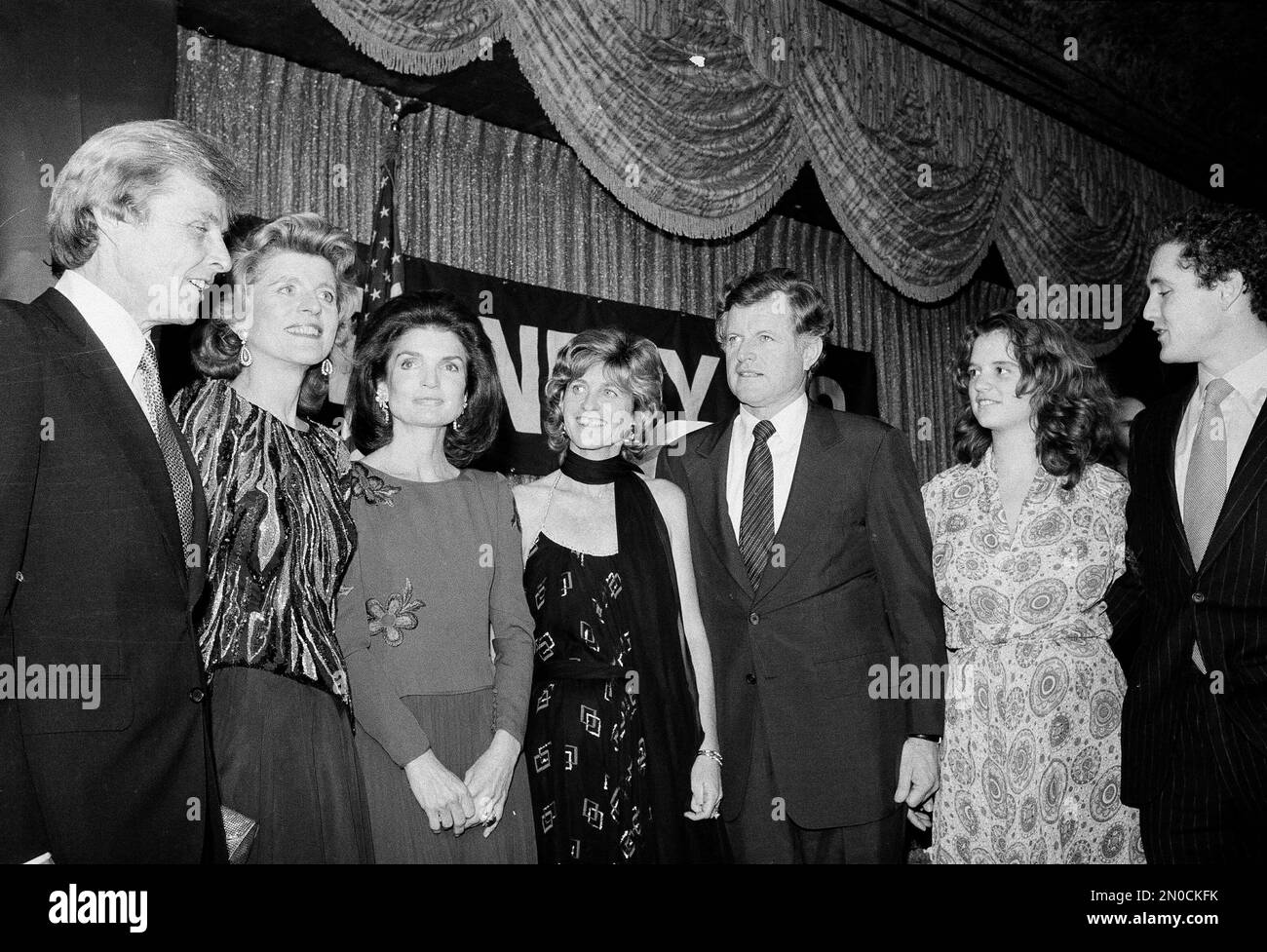 Members of the Kennedy family pose at a fund raising dinner at New York ...