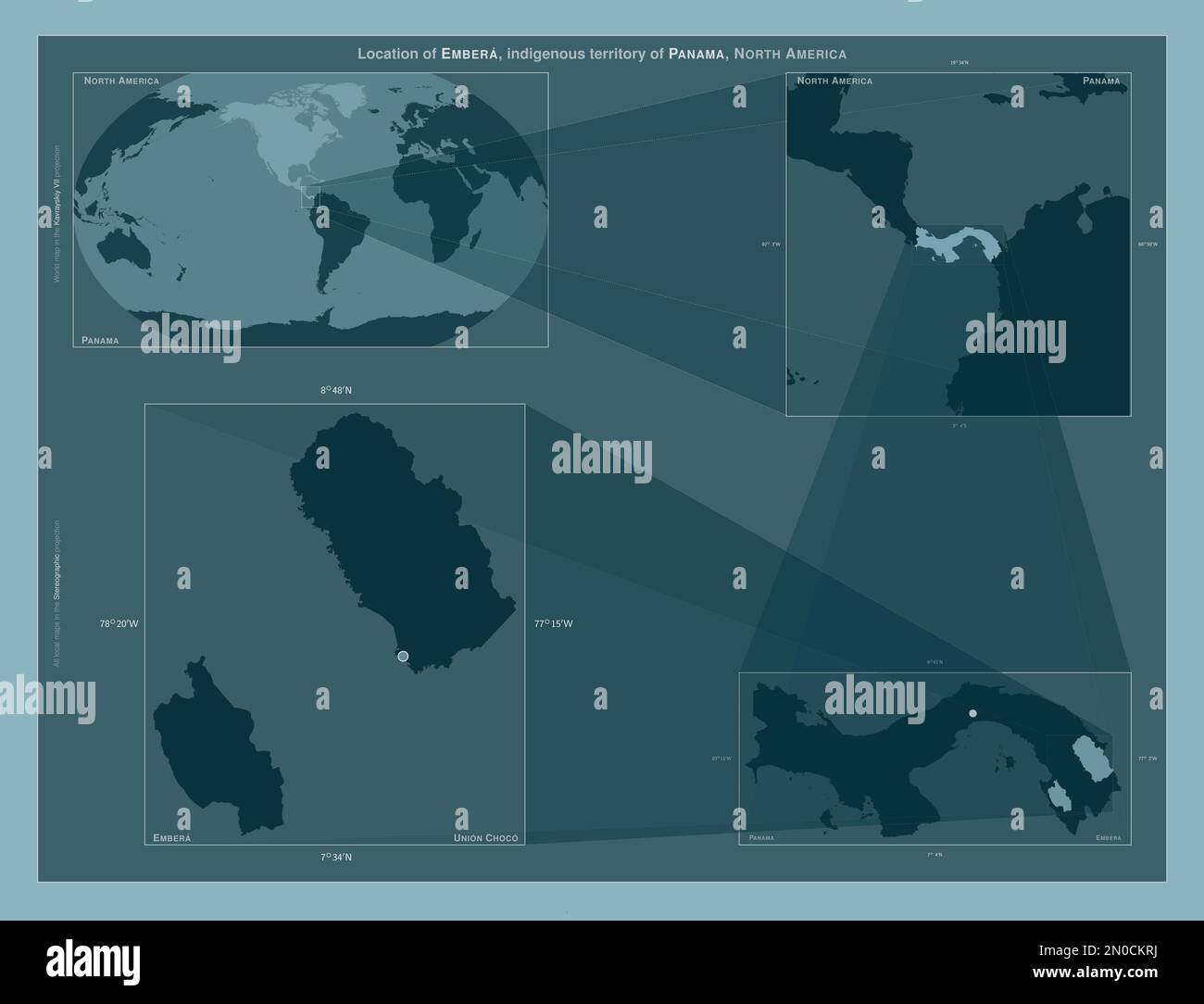 Embera, indigenous territory of Panama. Diagram showing the location of ...