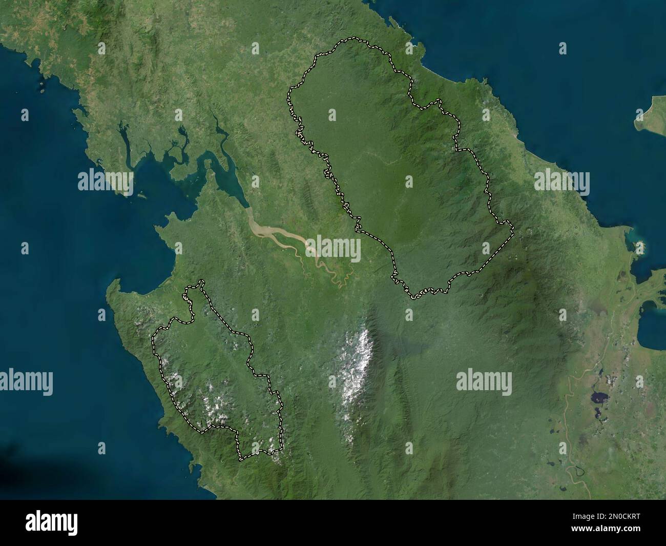 Embera, indigenous territory of Panama. Low resolution satellite map ...