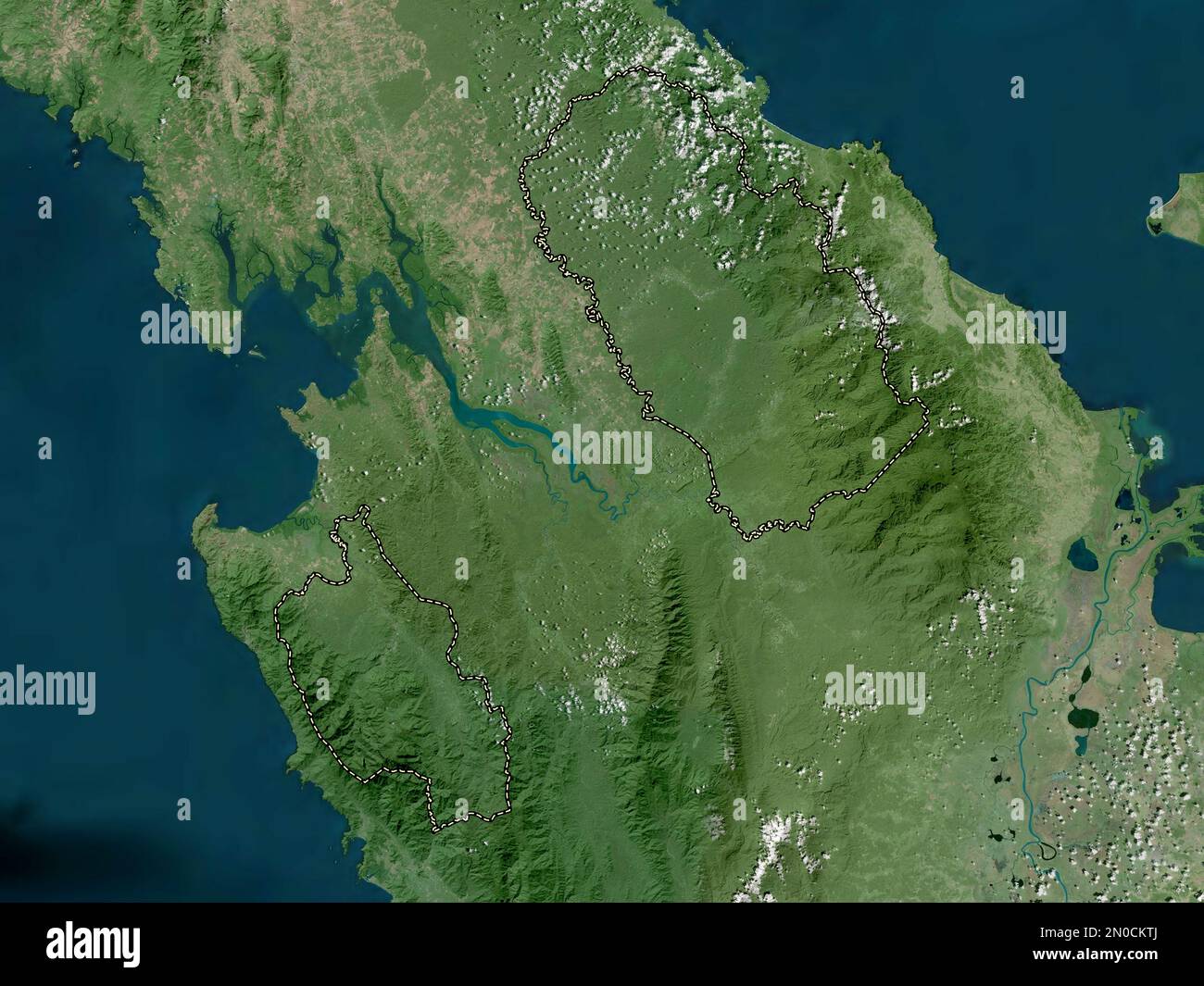 Embera, indigenous territory of Panama. High resolution satellite map ...