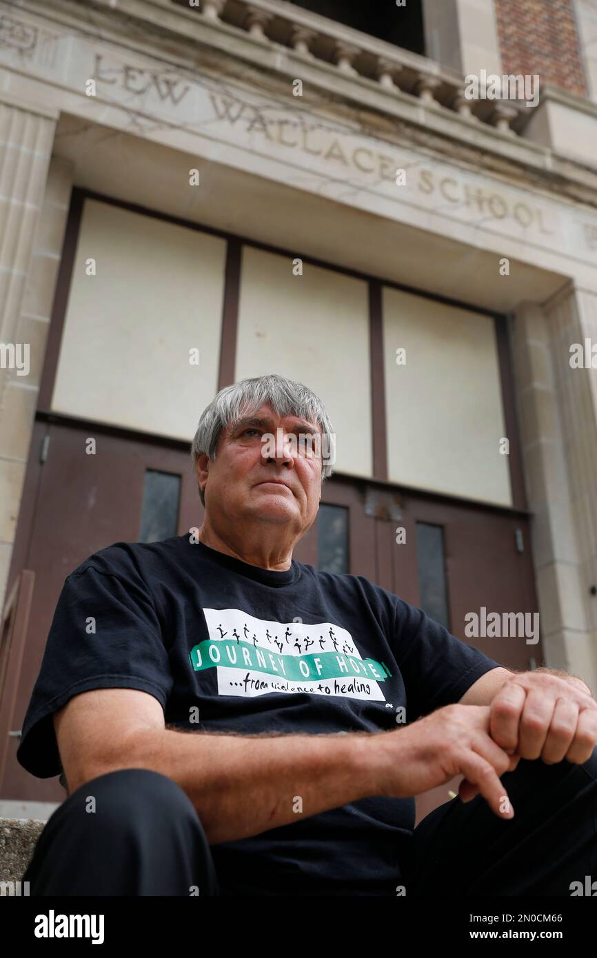 In this Aug. 10, 2015 photo, Bill Pelke poses for a portrait in front ...