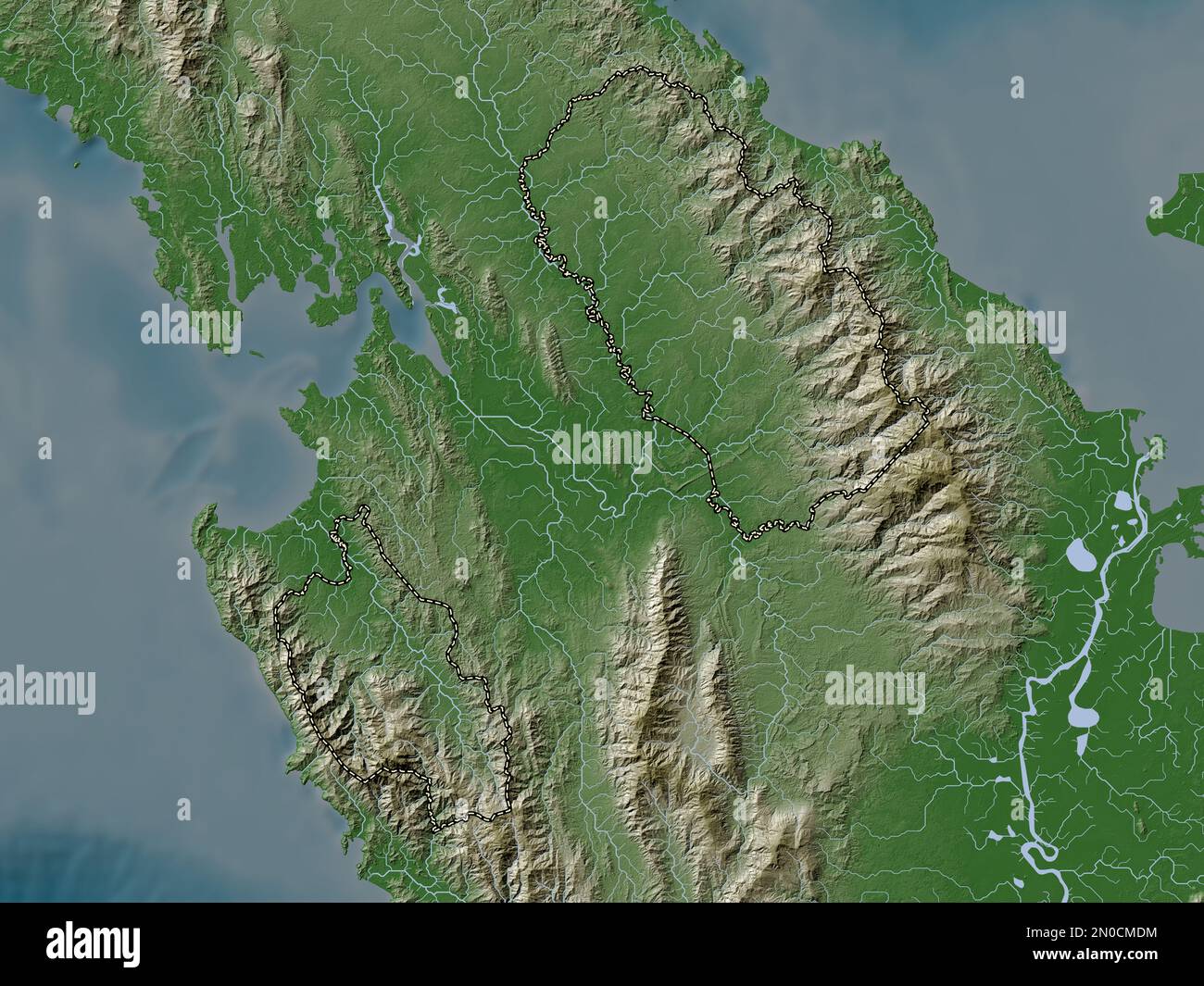Embera, indigenous territory of Panama. Elevation map colored in wiki ...
