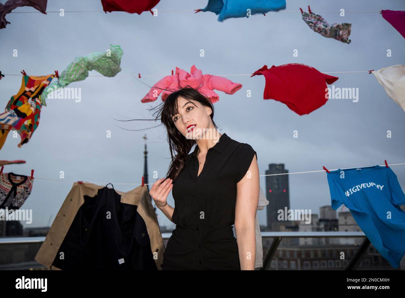 British model Daisy Lowe attends a photo call to promote TK Maxx ...