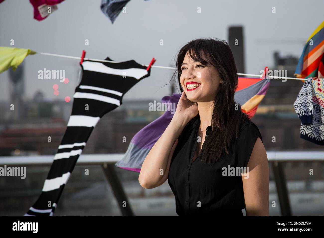 British model Daisy Lowe attends a photo call to promote TK Maxx ...