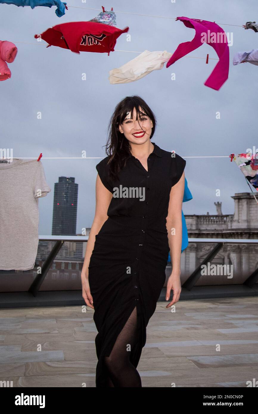 British model Daisy Lowe attends a photo call to promote TK Maxx ...
