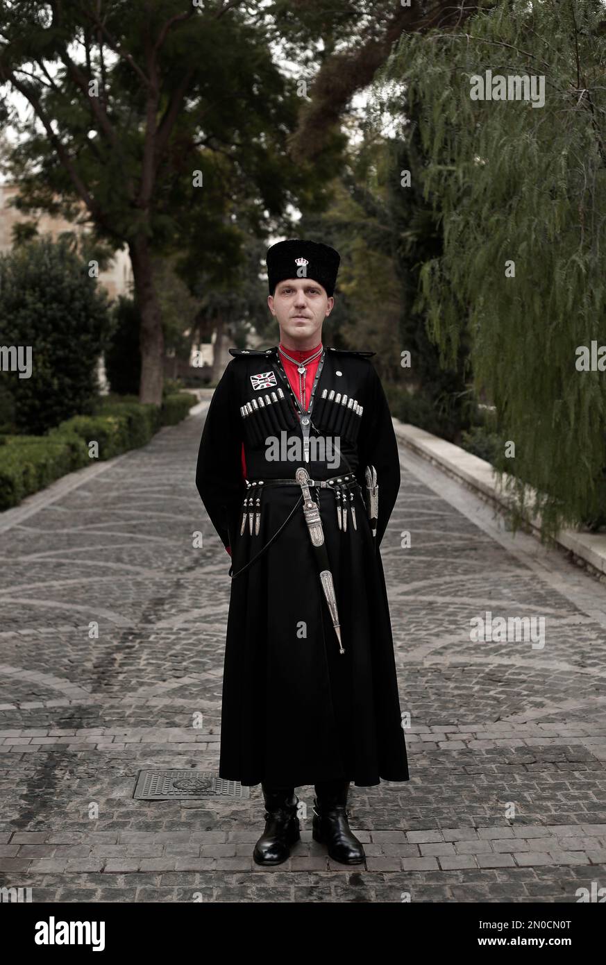 In this Monday, Jan. 11, 2016 photo, 33 year-old Circassian guard ...