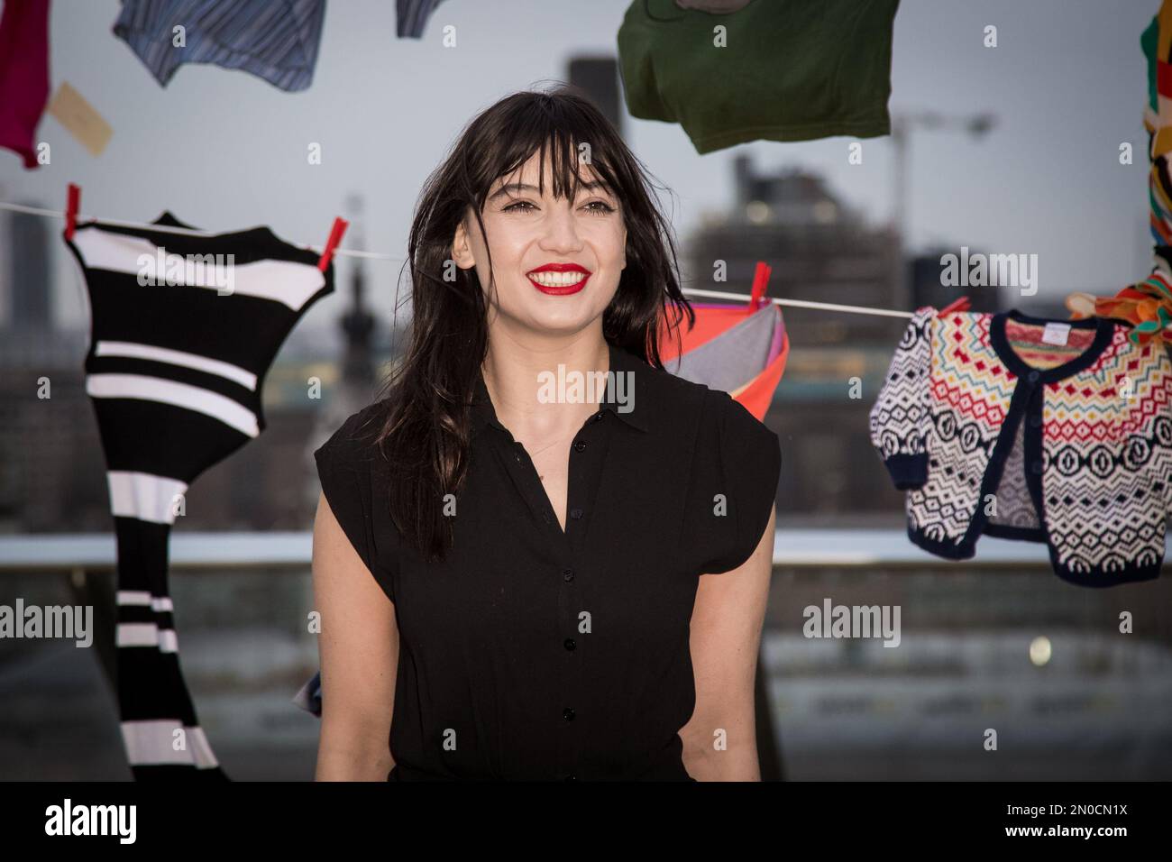 British model Daisy Lowe attends a photo call to promote TK Maxx ...