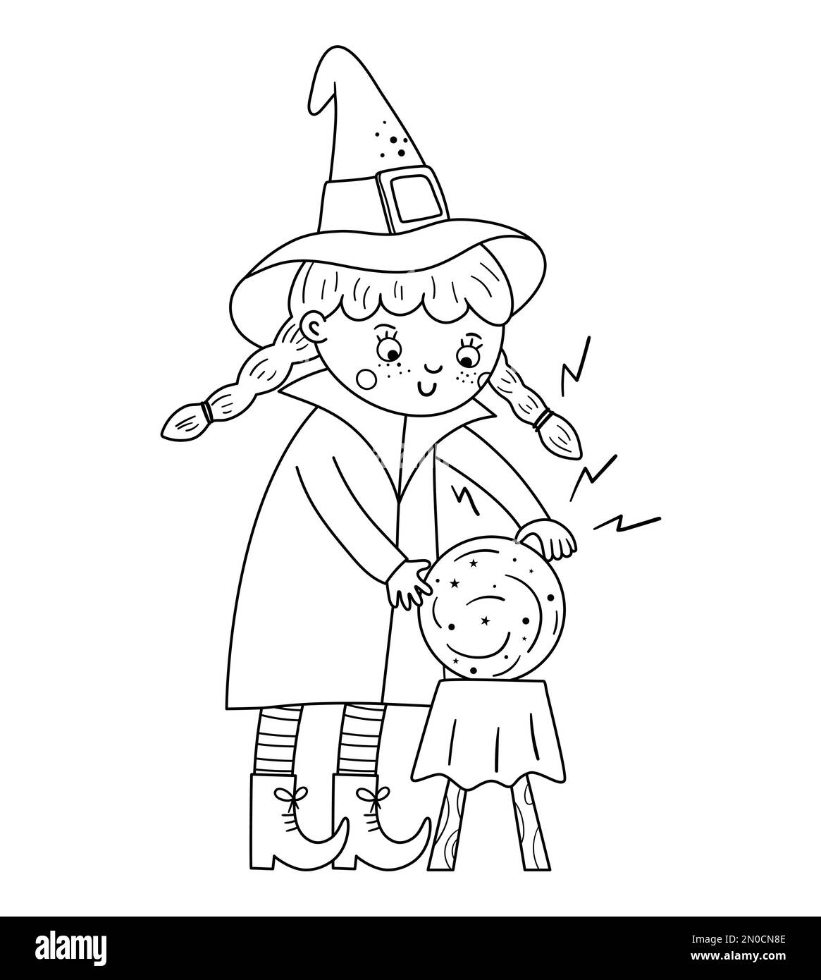 Black And White Witch Clipart