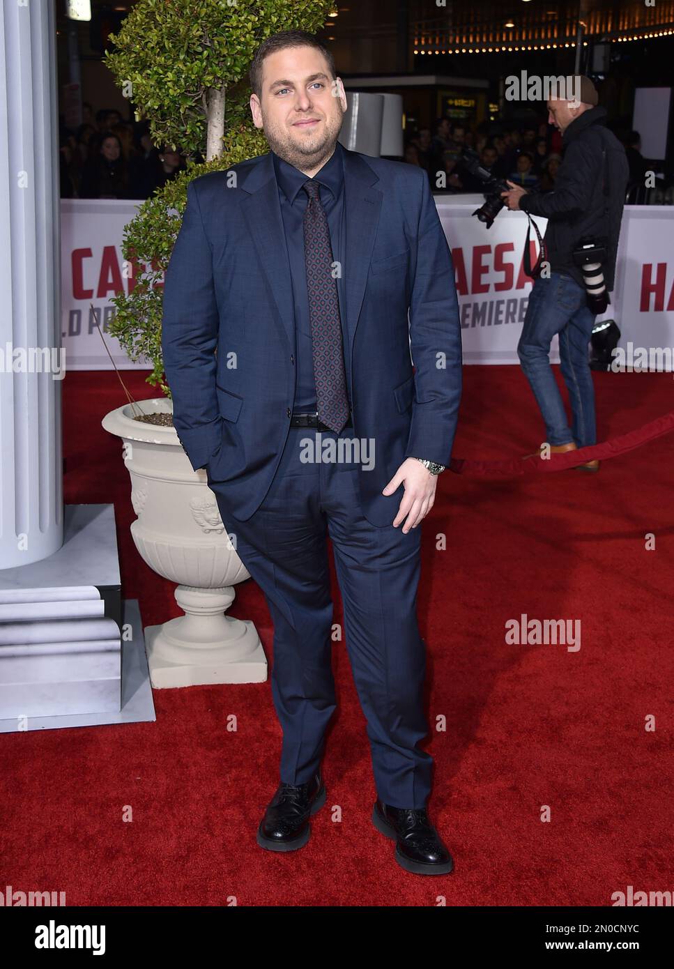 Jonah Hill arrives at the world premiere of "Hail, Caesar!" at the ...
