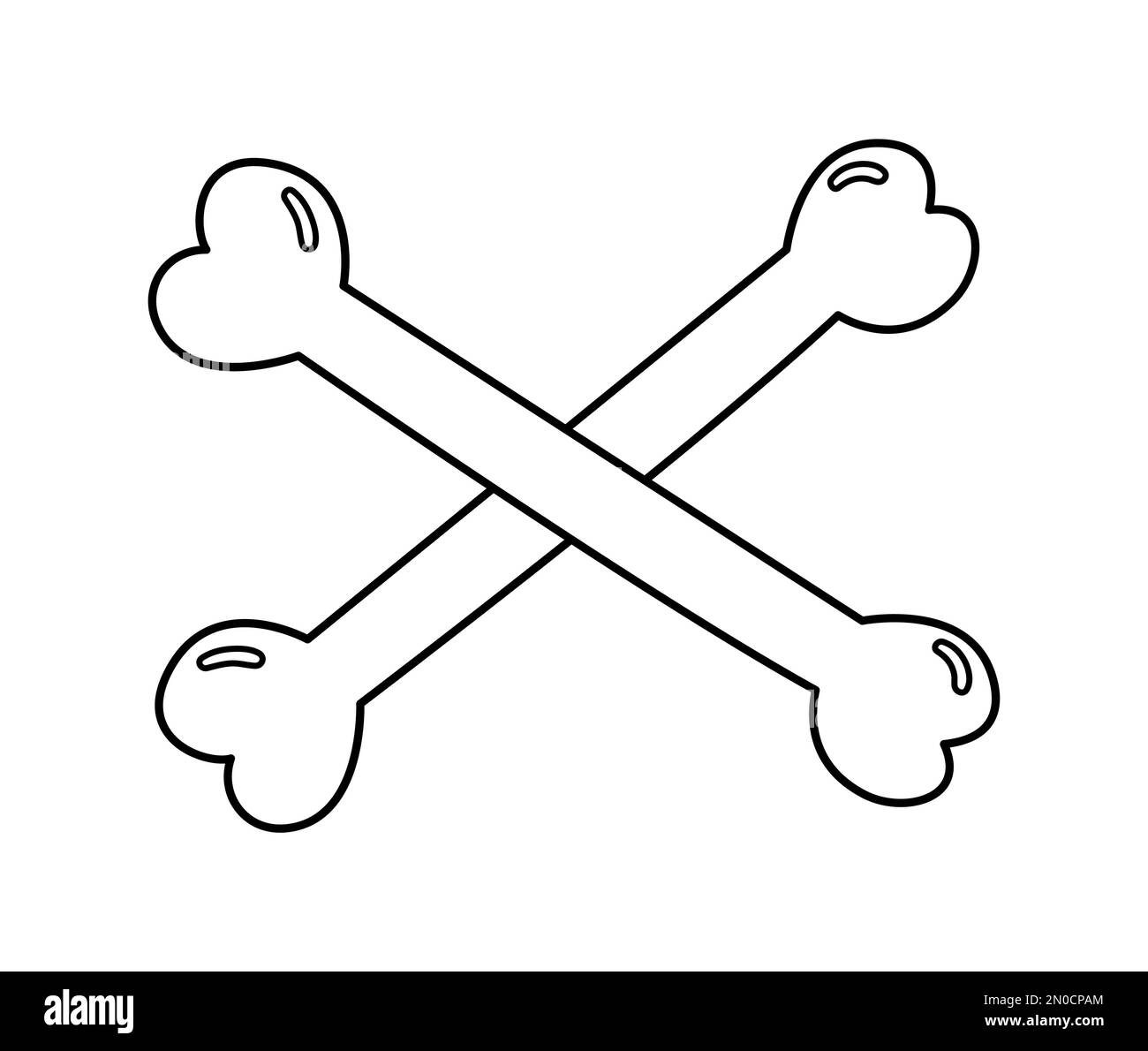 Halloween party illustration with crossbones. Vector black and white ...