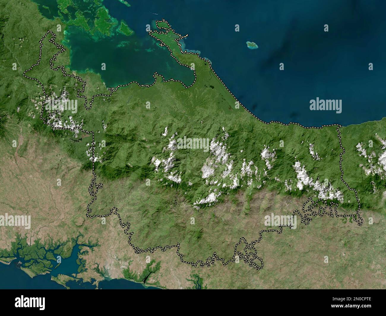 Ngobe Bugle, indigenous territory of Panama. High resolution satellite ...