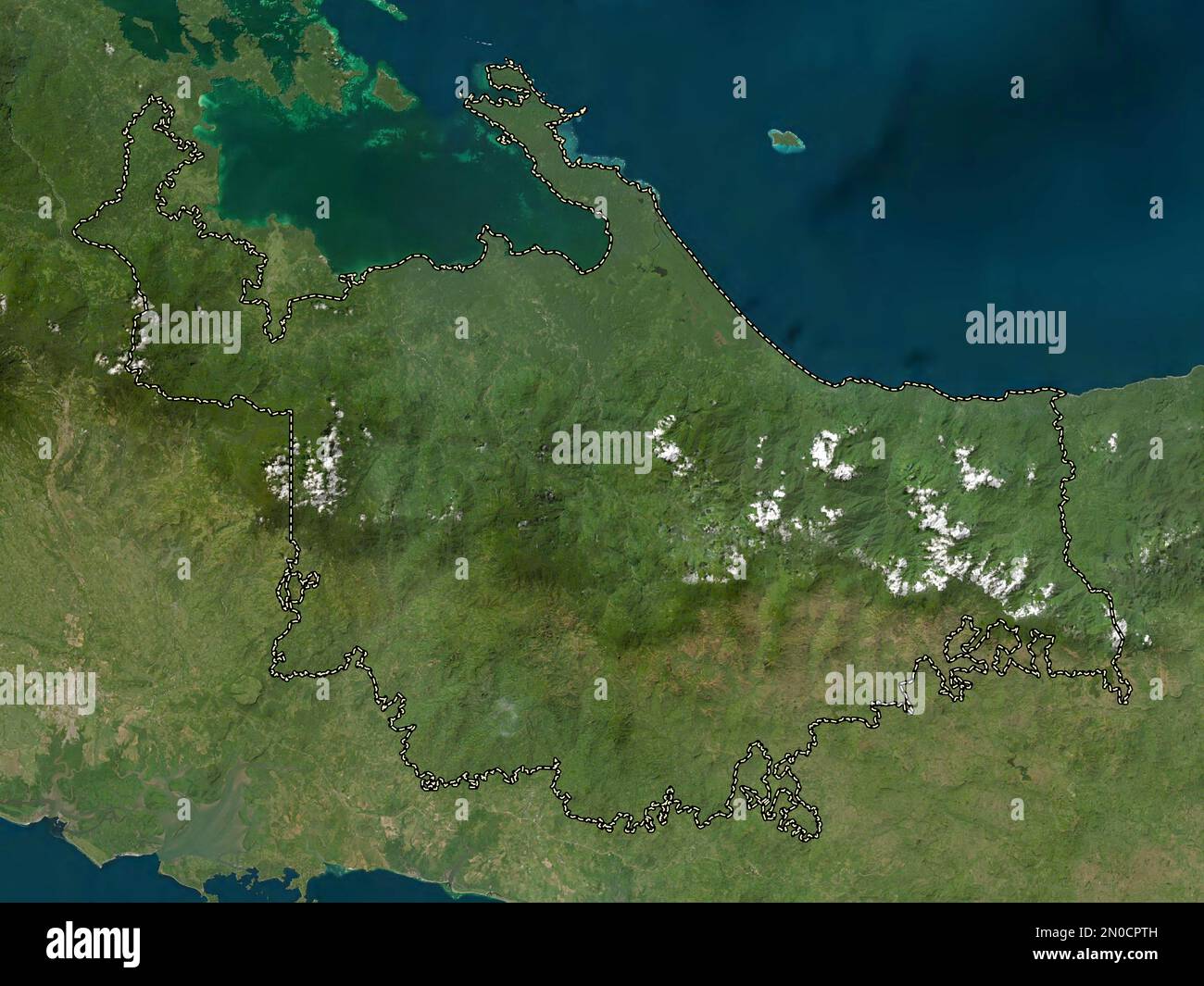Ngobe Bugle, indigenous territory of Panama. Low resolution satellite ...