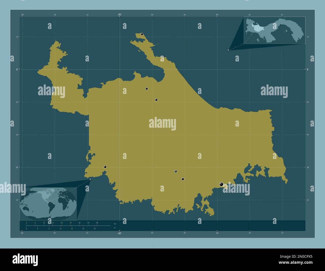 Ngobe Bugle, indigenous territory of Panama. Solid color shape ...