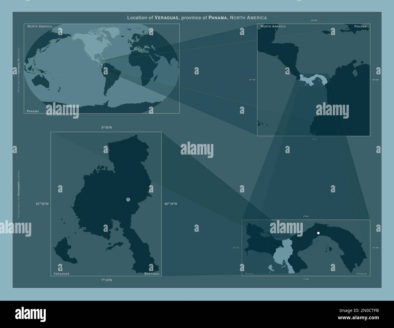Veraguas, province of Panama. Diagram showing the location of the ...