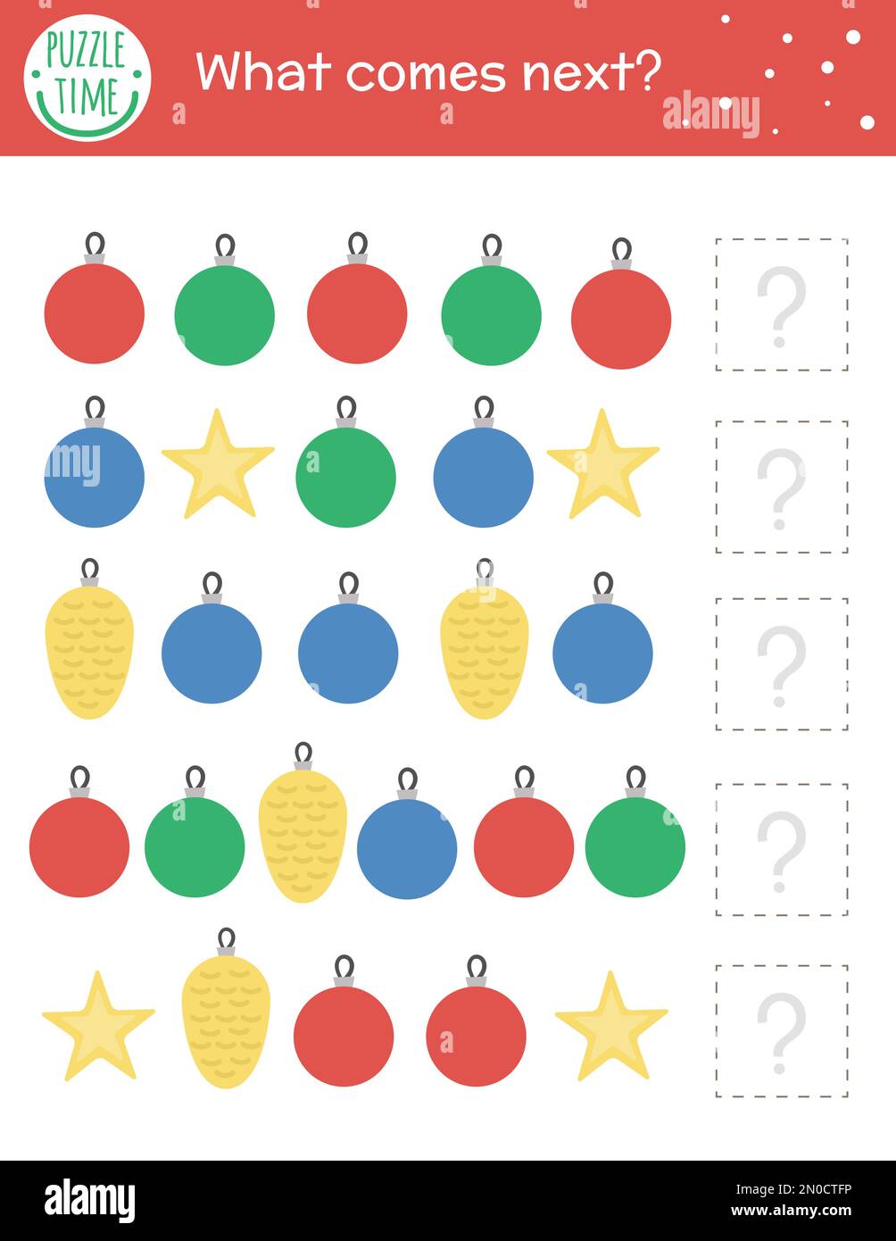 What comes next. Christmas matching activity for preschool children ...