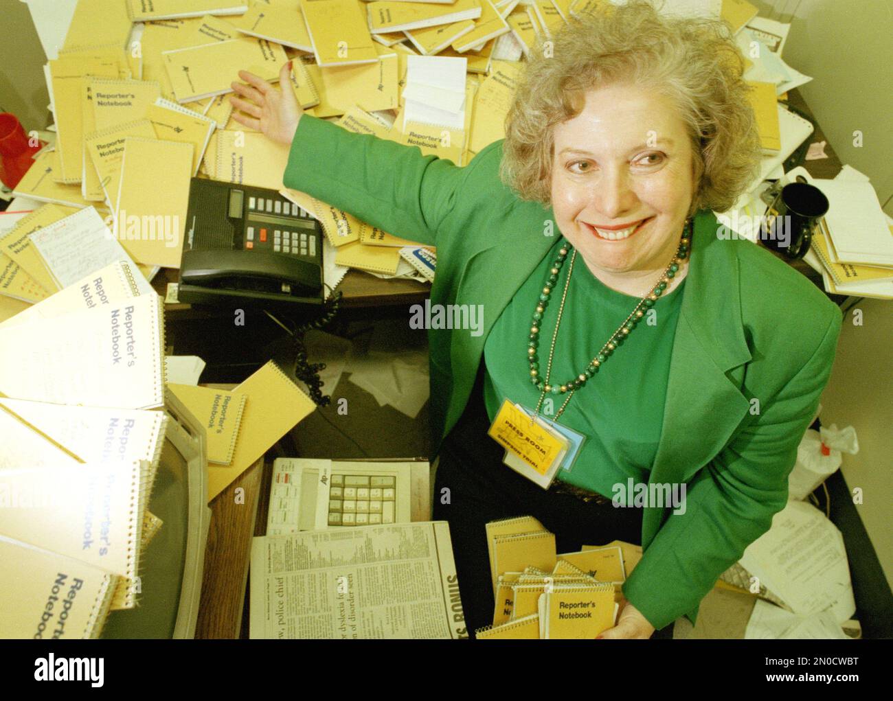 Associated Press court reporter, Linda Deutsch, is nearly buried at her ...