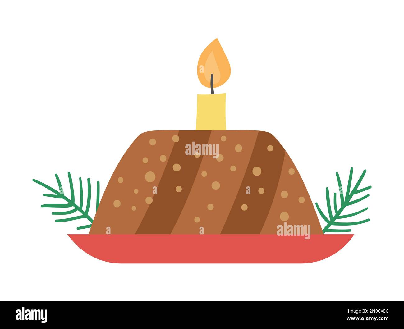 Cartoon illustration christmas cake pudding hi-res stock photography ...