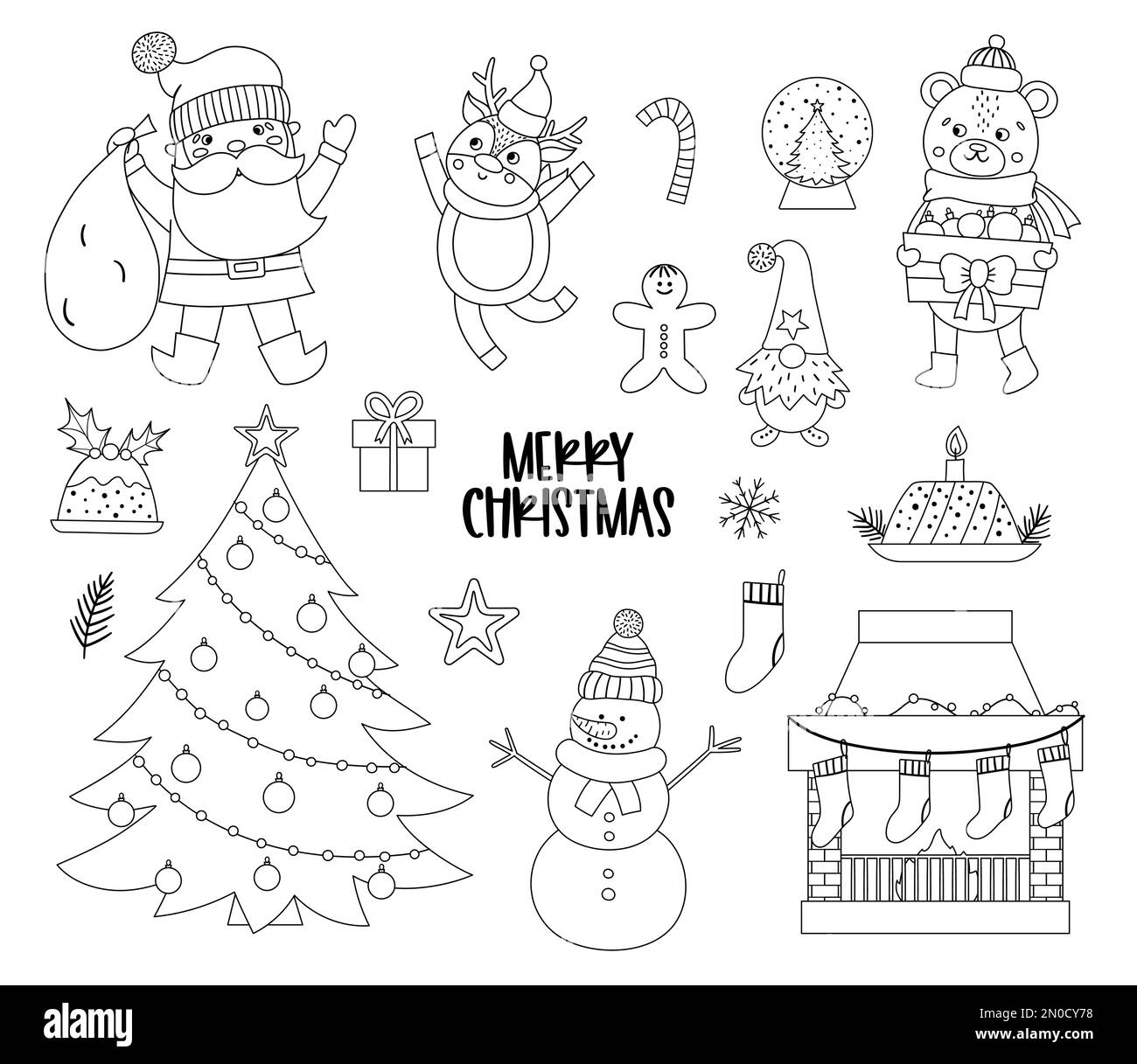 Christmas chimney on black Stock Vector Images - Alamy
