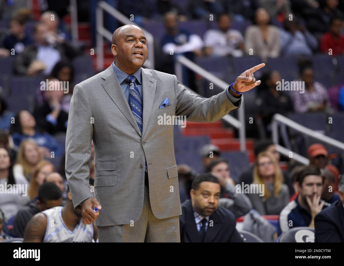 Georgetown head coach John Thompson III points during the first half of ...